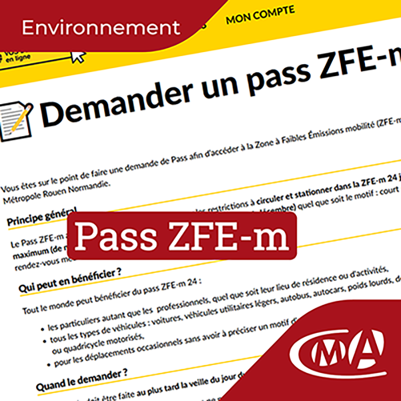 Évolutions de la ZFE sur la Métropole Rouen Normandie - CMA Normandie